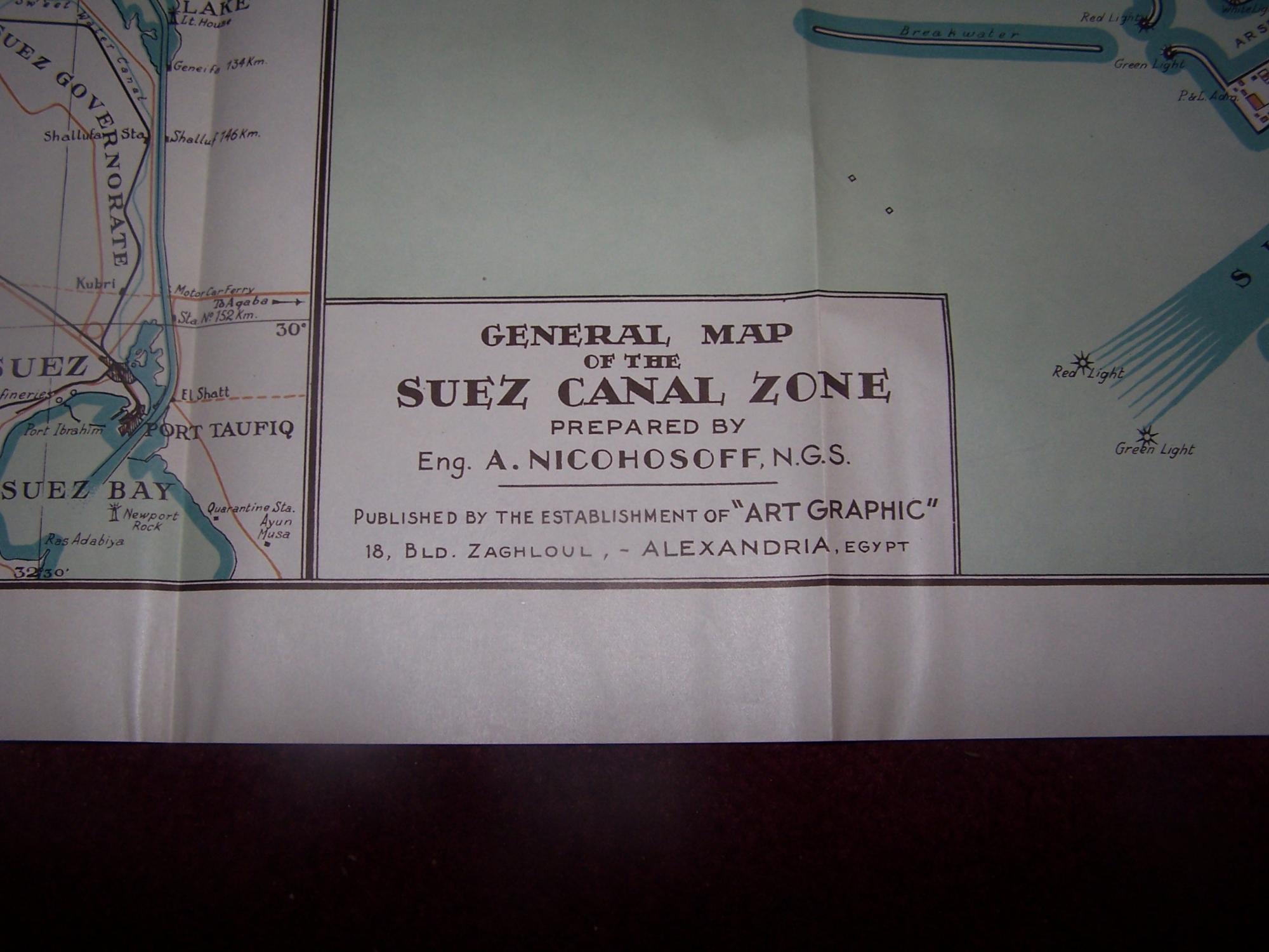 General Map of the Suez Canal Zone with a Plan of Port Said & Port ...
