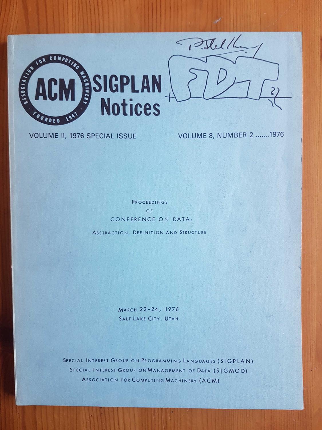 Acm Sigplan Notices Proceedings Of The 1976 Conference On Data Abstraction Definition And