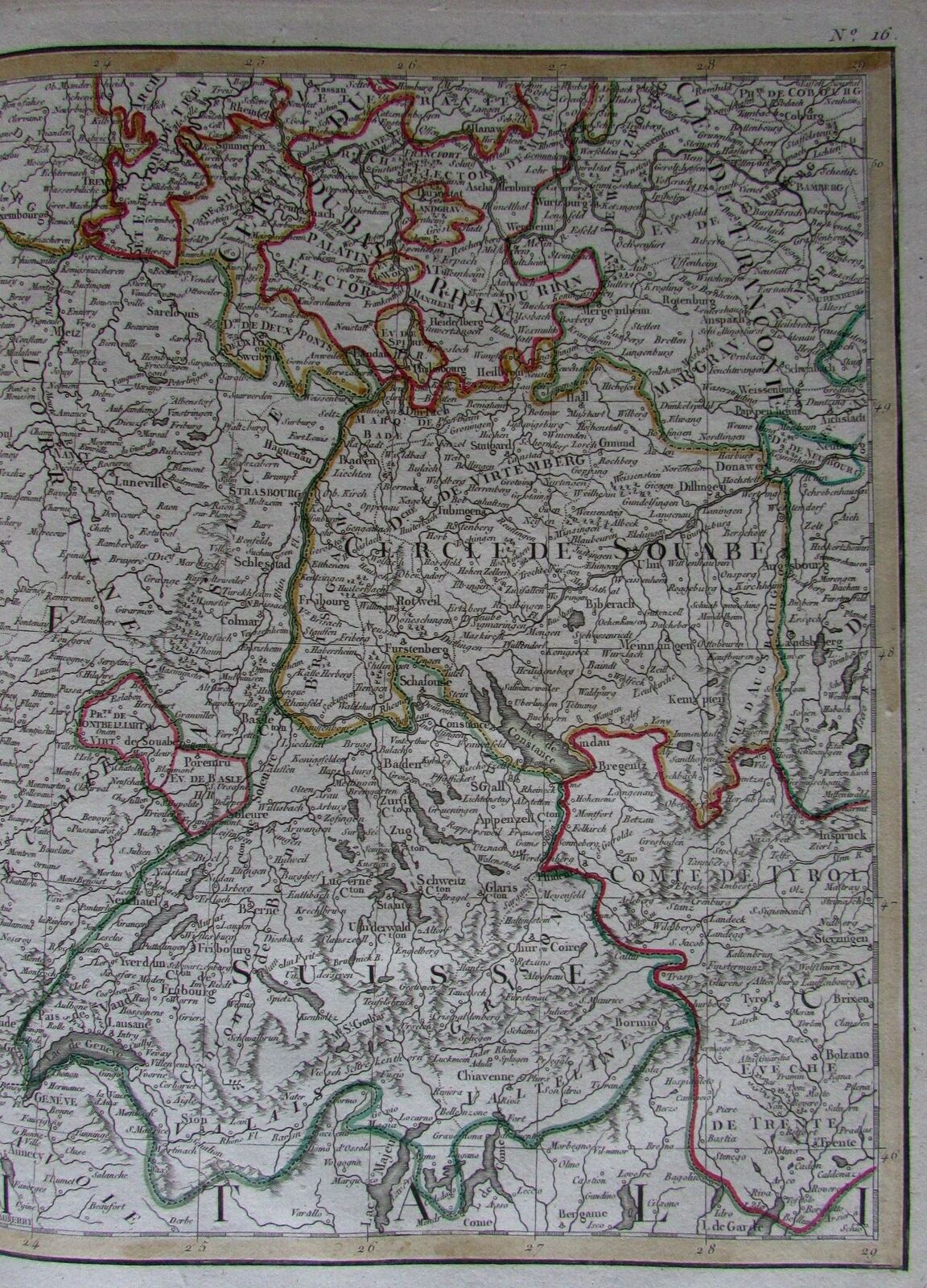 Germany Bohemia region Swabia Switzerland southern France c.1760 Latre ...