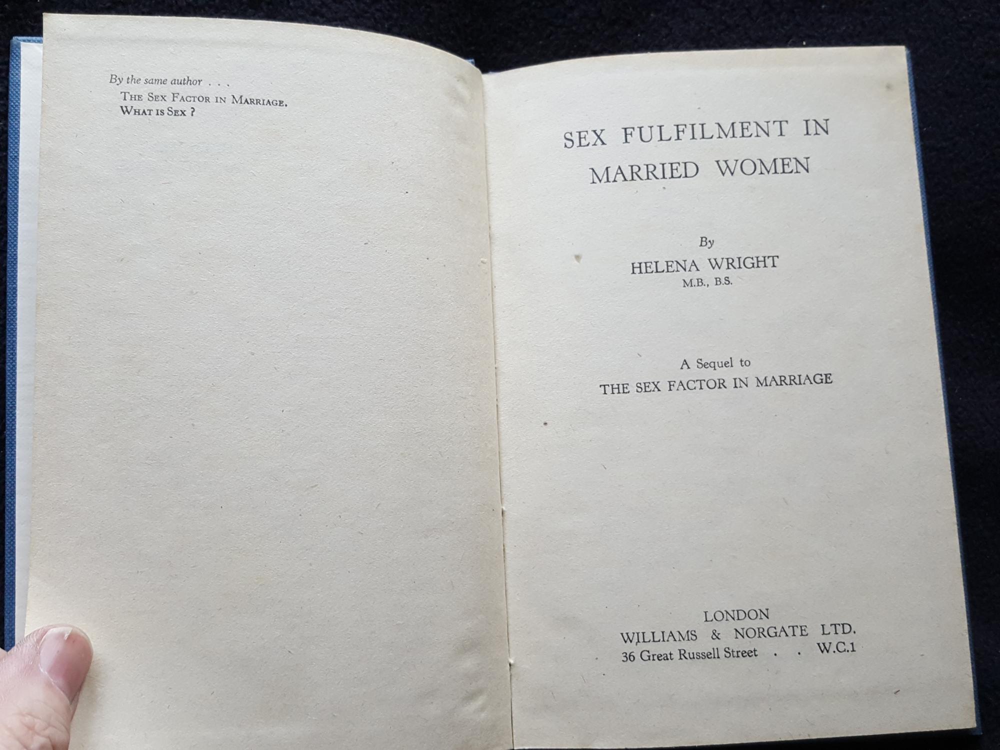 Sex Fulfilment In Married Women By Wright Helena Very Good Cloth