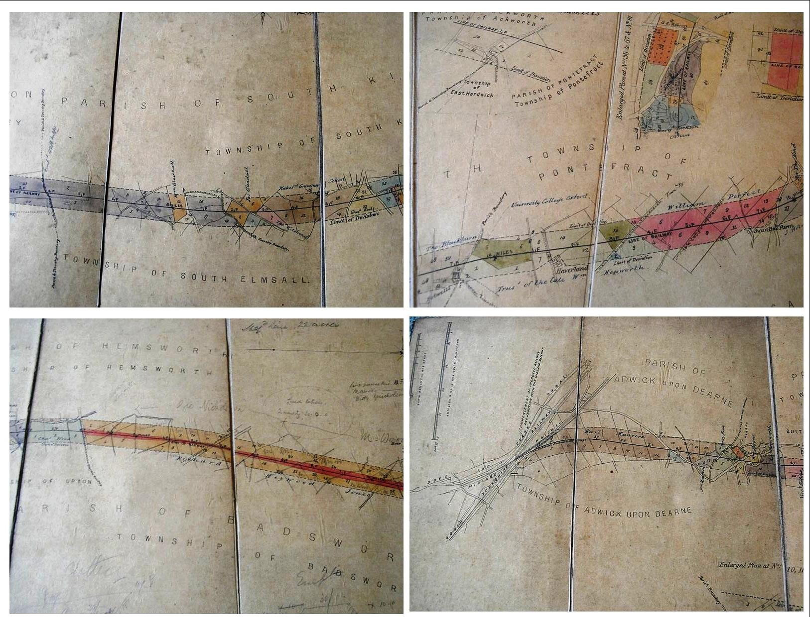 Manuscript Map LARGE OLD HAND DRAWN FOLDING RAILWAY MAP Showing the ...