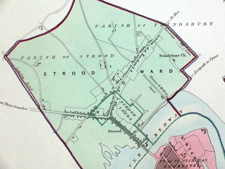 Antique Map ROCHESTER, KENT, UK, Street Plan, Dawson Original 1832: Map ...