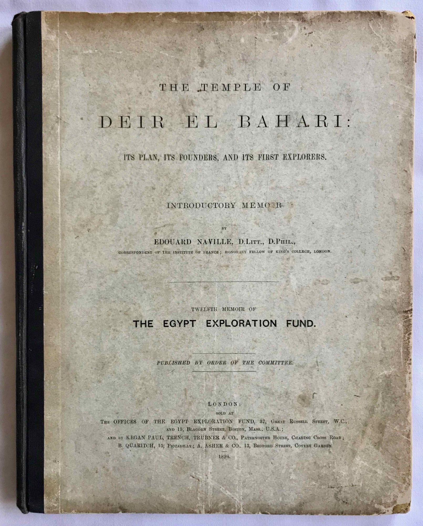 Deir el-Bahari, complete set of 7 volumes: Introduction volume: its ...