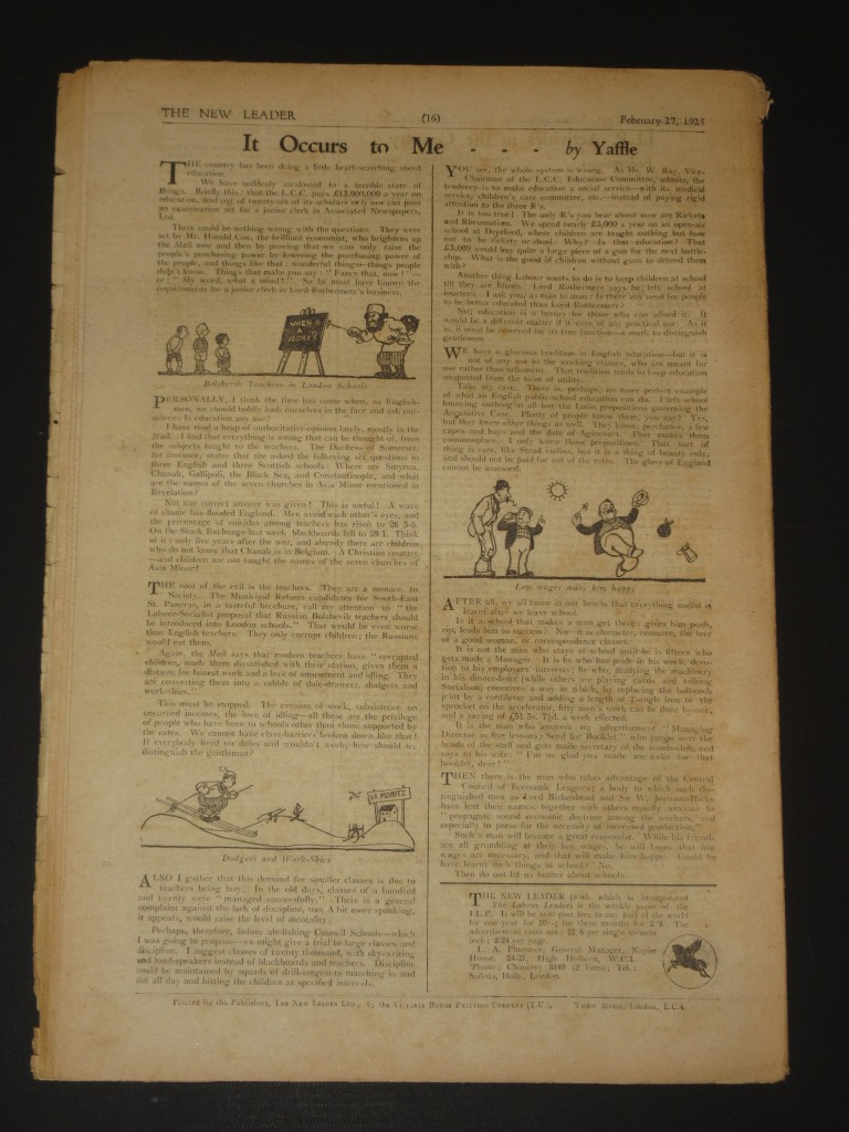 The New Leader Incorporating 'The Labour Leader': February 27th 1925 by ...