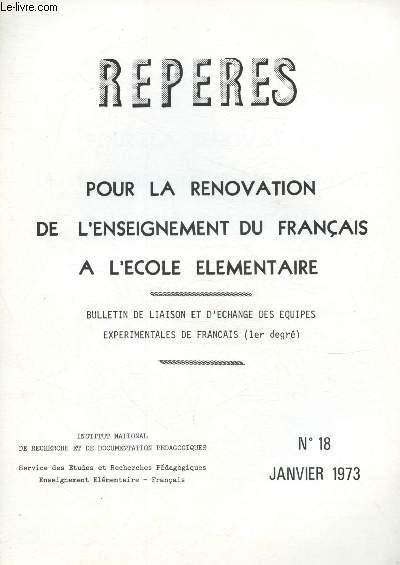 Repères - pour la rénovation de l'enseignement du français à l'école ...