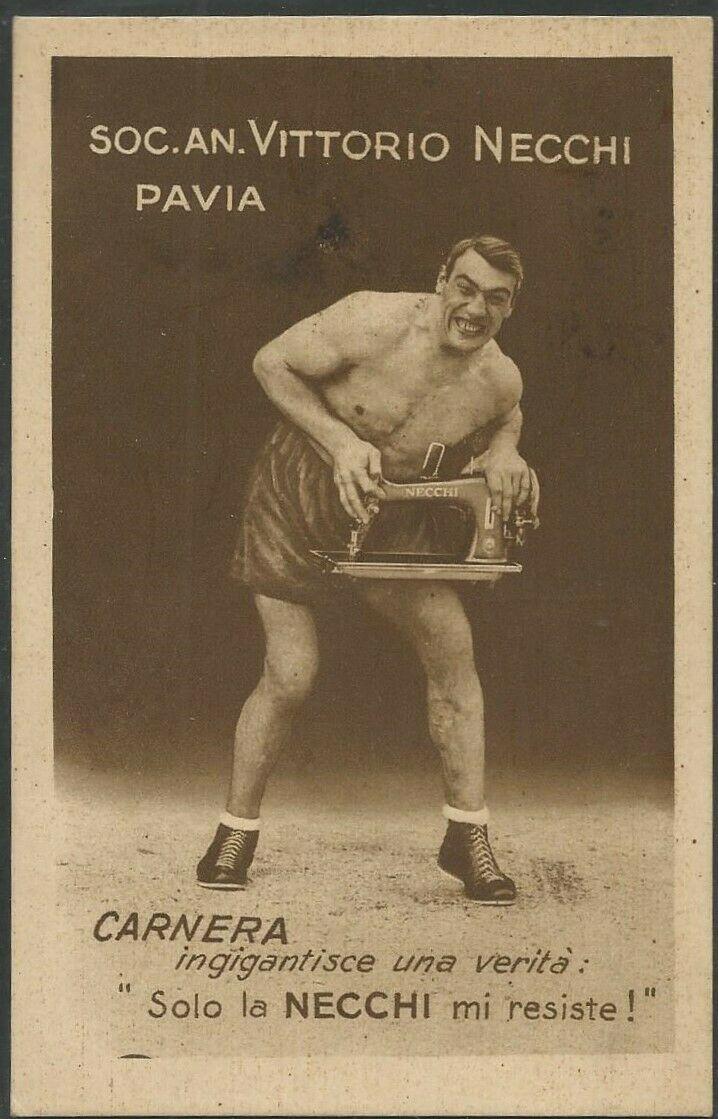 (Cartolia) CARNERA Ingigantisce una verità: Solo la NECCHI mi resiste ...