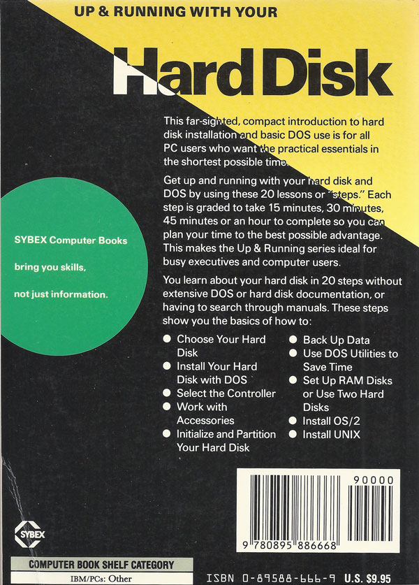 Up & Running with Your Hard Disk by Klaus M. Rubsam: Fine/like New ...