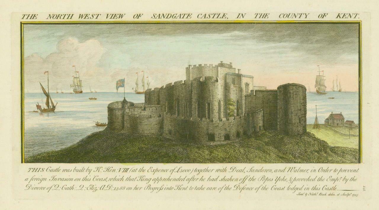 1735 KENT "SANDGATE CASTLE" Hythe Folkestone by Samuel & Nathaniel Buck ...