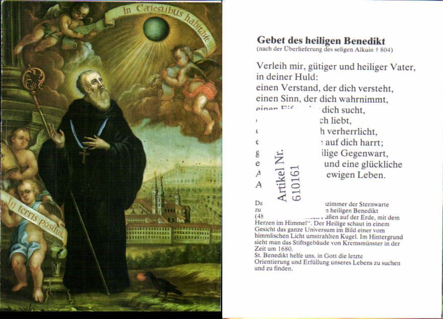 610161,Andachtsbild Heiligenbildchen Benedikt: Manuskript ...
