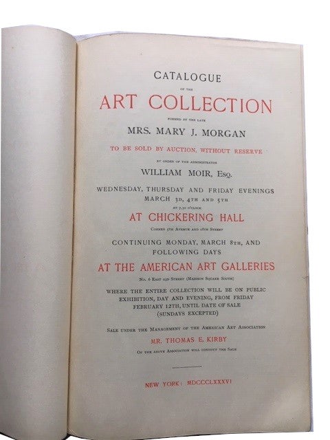 Catalogue of the Art Collection formed by the late Mrs. Mary J. Morgan ...