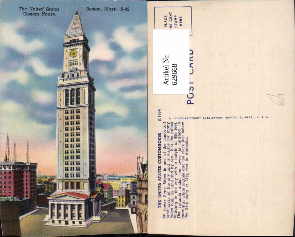 629668,The United States Custom House Boston Massachusetts: Manuscript ...