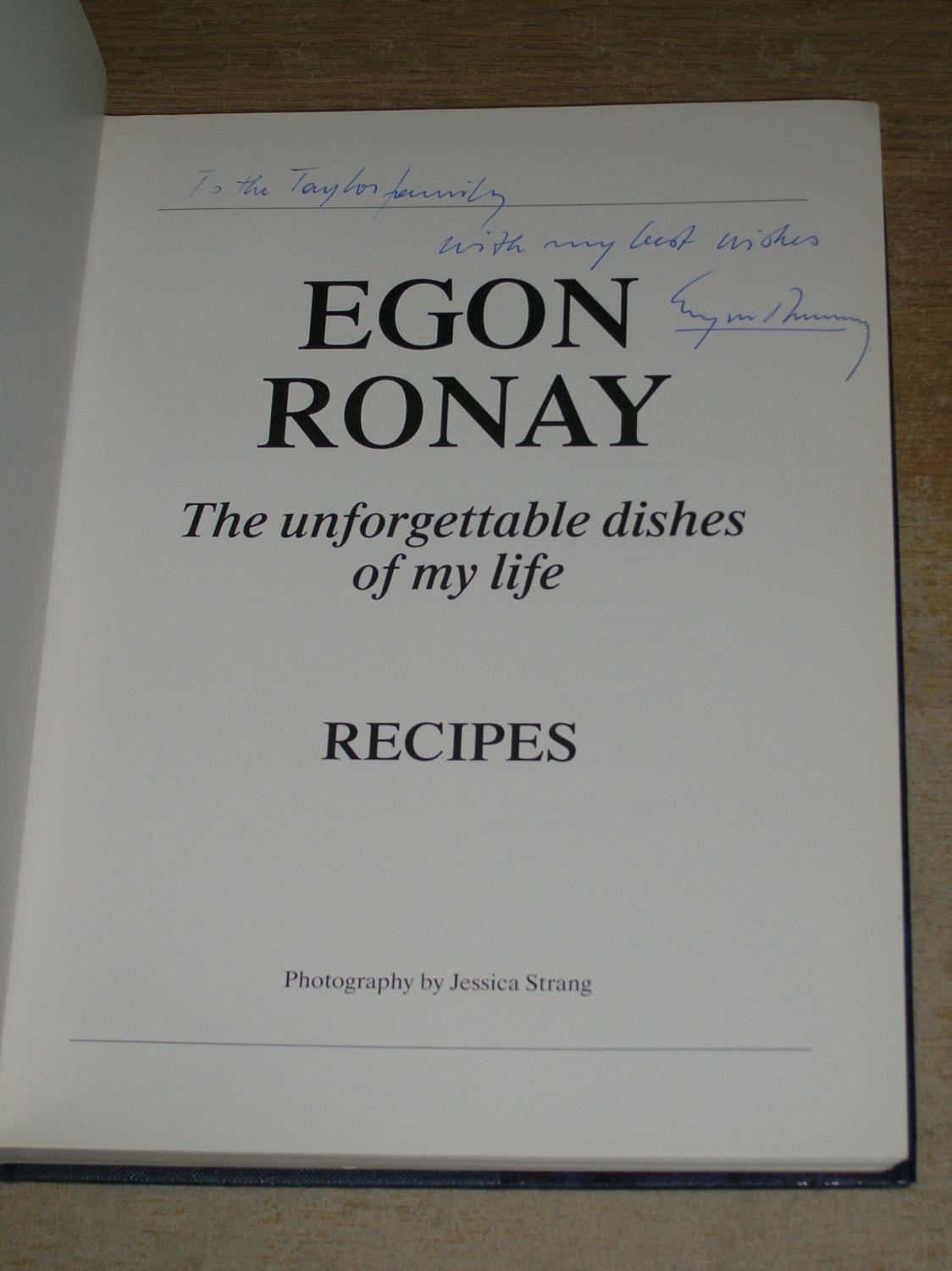 The Unforgettable Dishes of My Life: Recipes by Egon Ronay: Good ...
