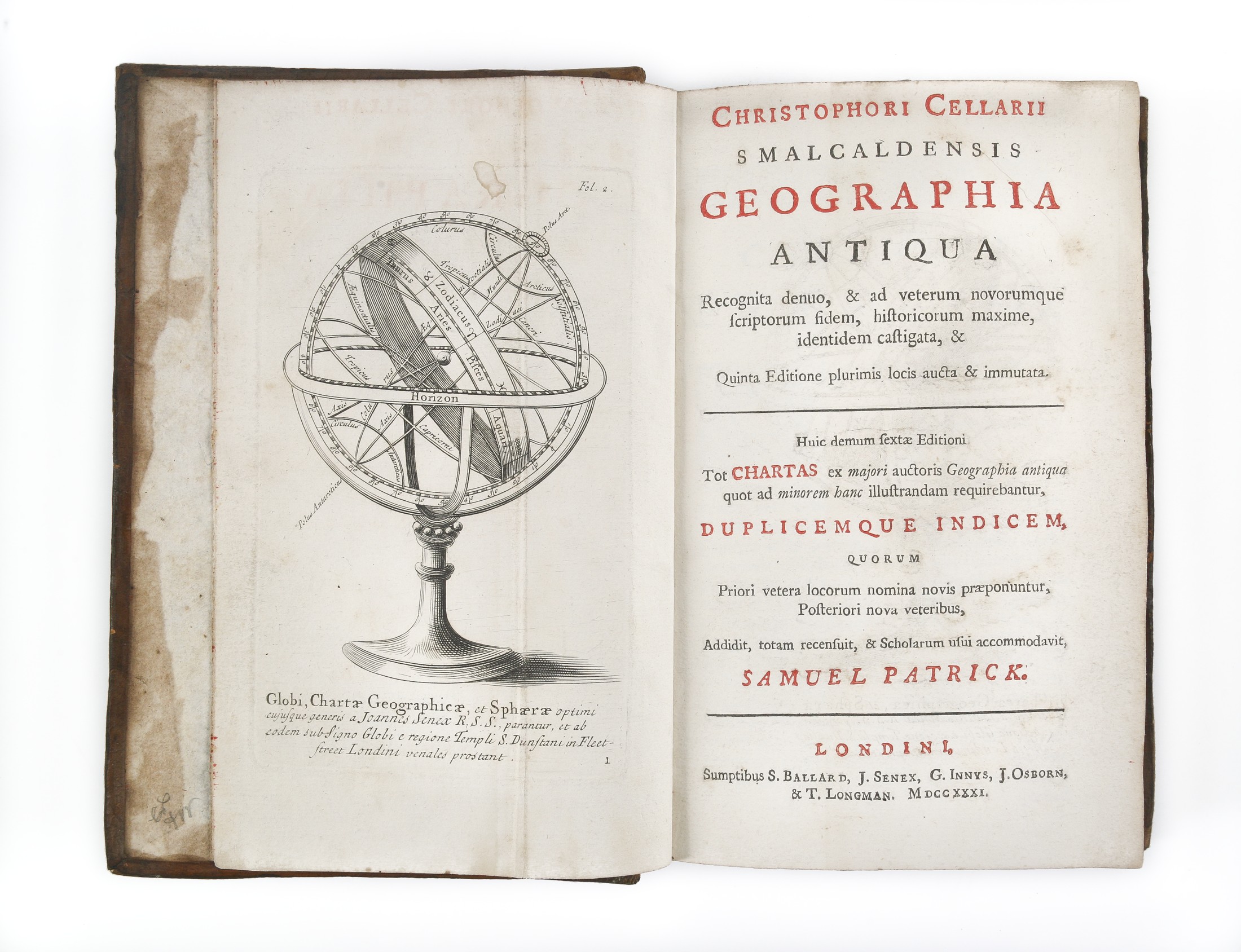 Christophori Cellarii Smalcaldensis Geographia Antiqua, Recogita denuo ...