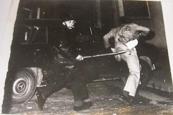 B&W Photograph of police with baton during the May 1968 Student ...