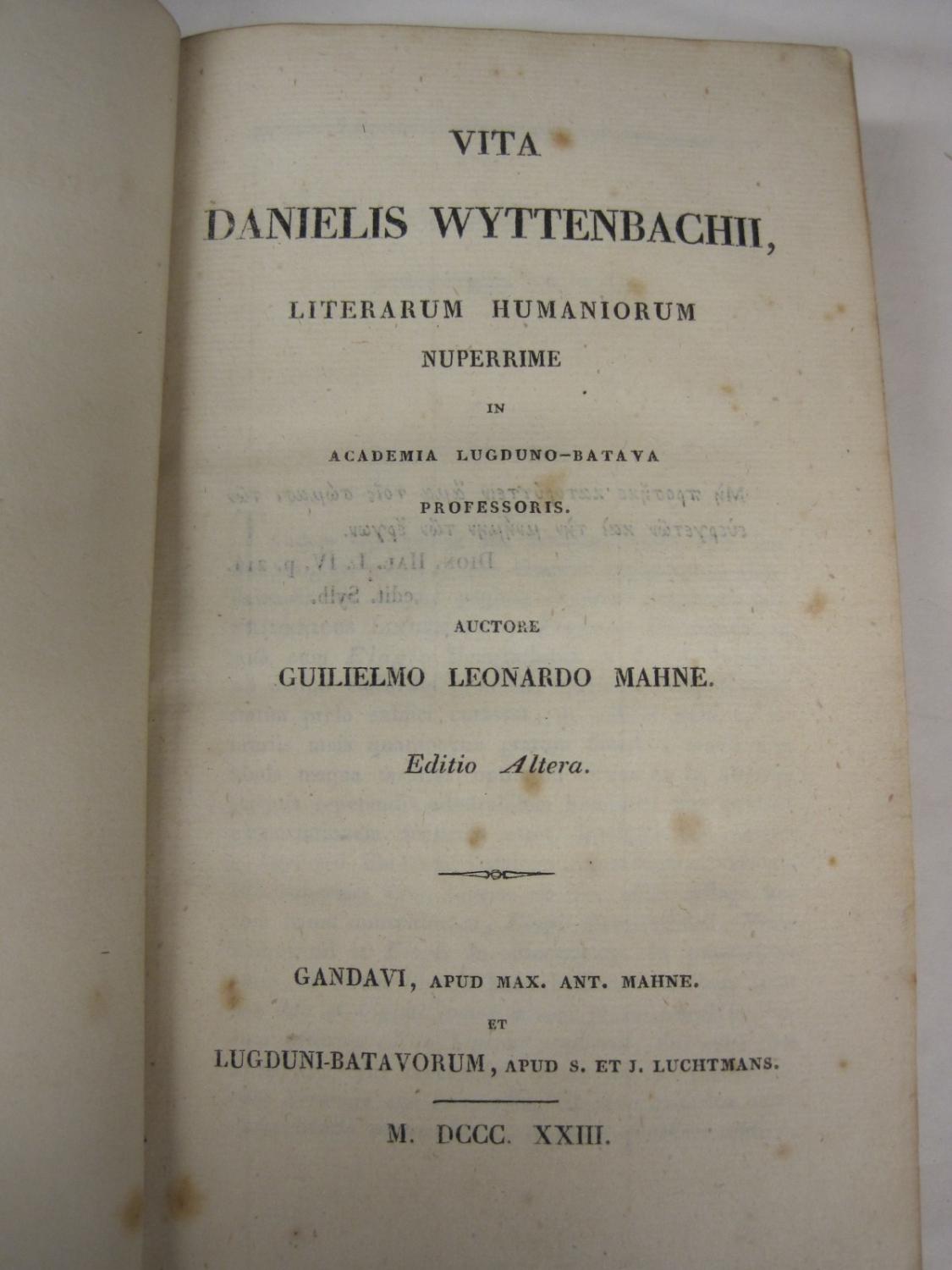 Vita Danielis Wyttenbachii, Literarum Humaniorum nuperrime in Academia ...