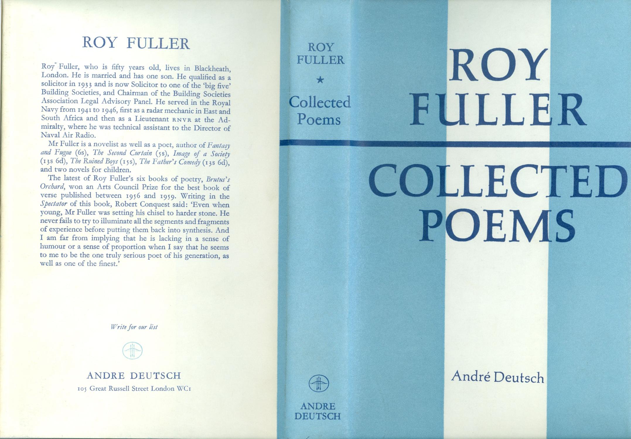 Collected Poems 1936 - 1961 by Roy Fuller: Hardback (1962) First ...