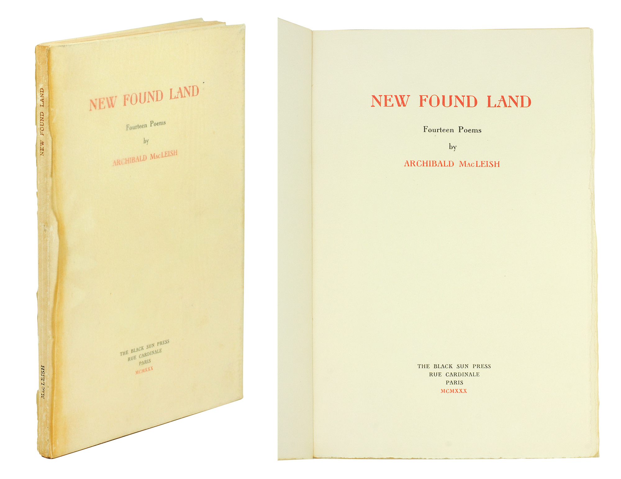 New Found Land. by MacLeish, Archibald.: Signed by Author(s) | John ...