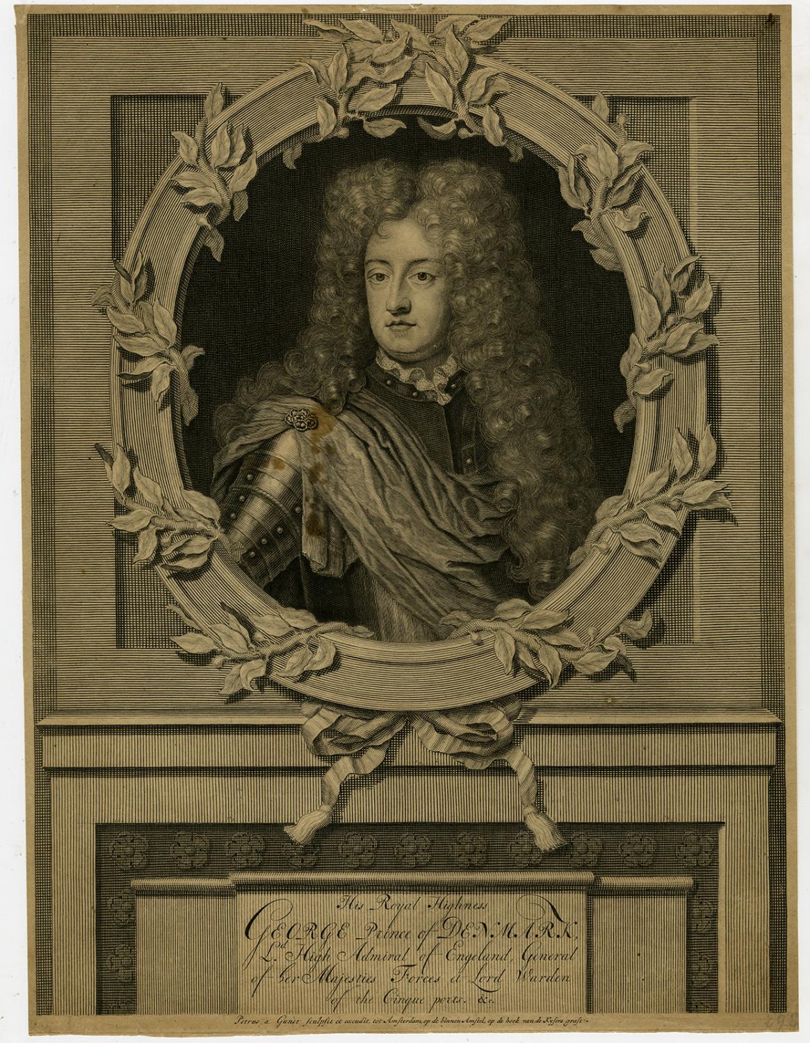 Rare Antique Print-PORTRAIT-GEORGE OF DENMARK-ANNE-ENGLAND-Gunst-ca ...