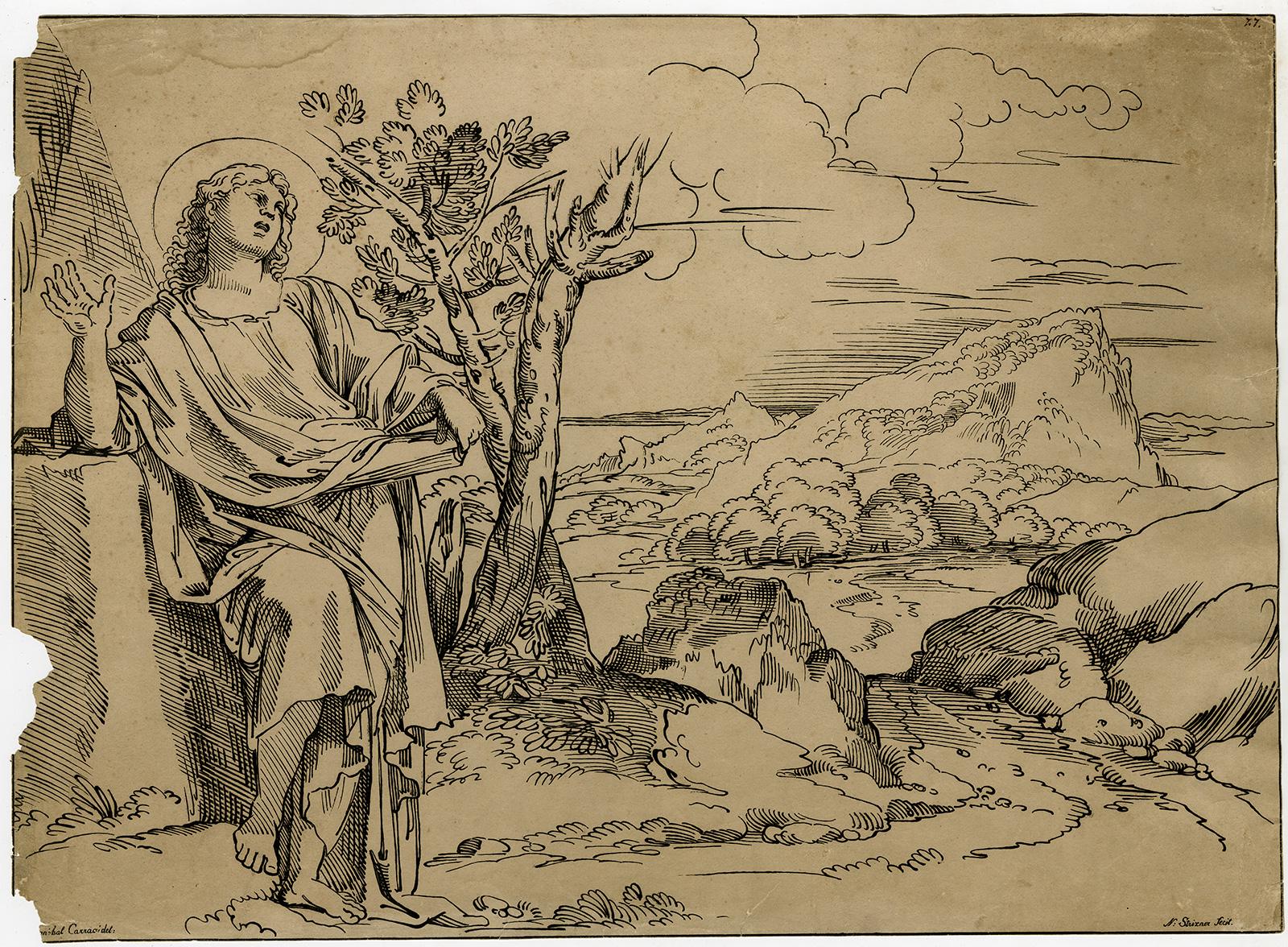 Antique Master Print-LANDSCAPE-SAINT-EARLY LITHOGRAPHY-Carracci ...