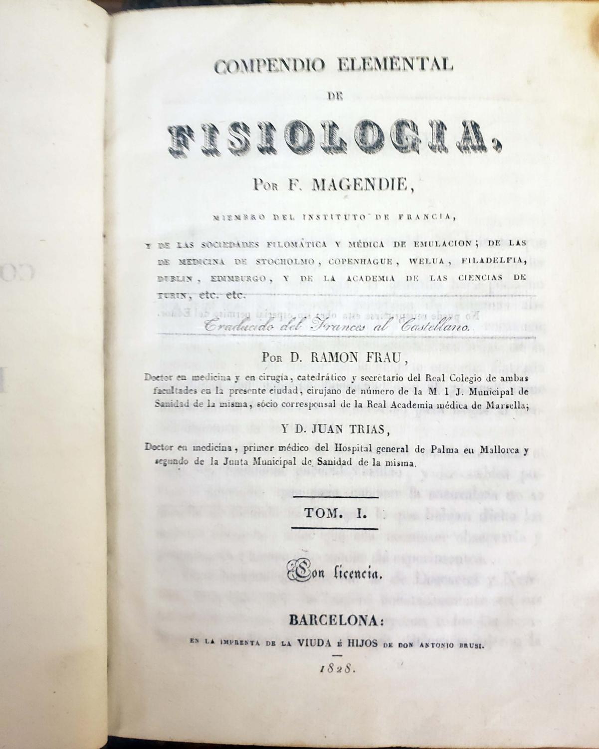 Compendio Elemental de Fisiología by François Magendie: Muy bien ...