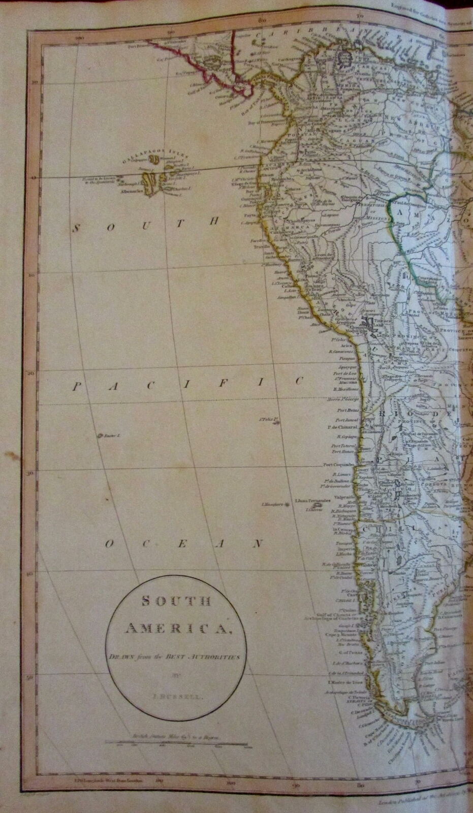 South America 1811 Russell Wilkie Robinson large scarce engraved map ...