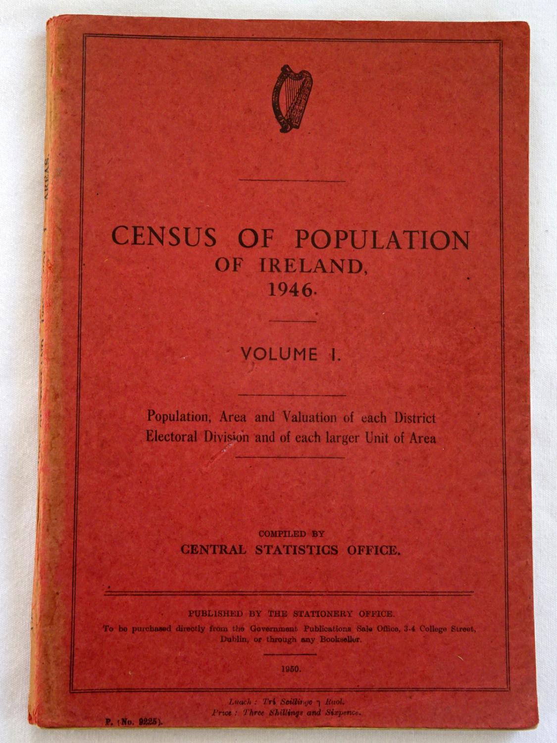 Census of Population of Ireland 1946, Volume 1. Population, Area and ...