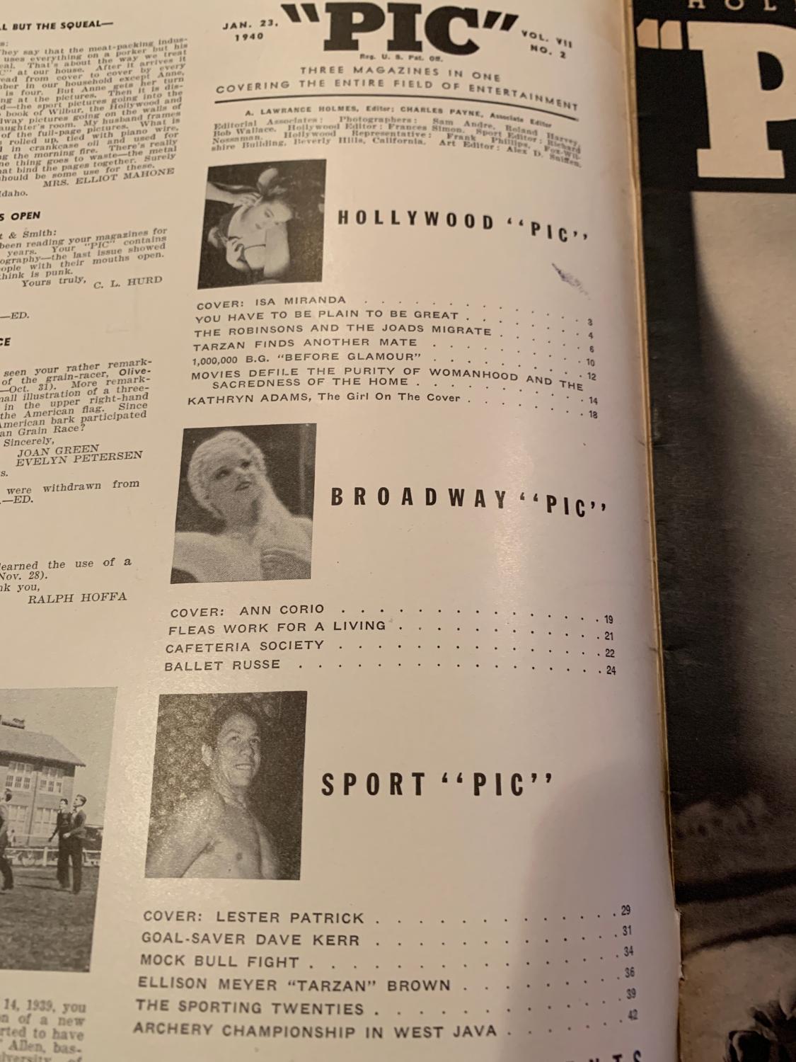 PIC magazine -JANUARY 23 1940: NF softcover (1940) | Happy Heroes