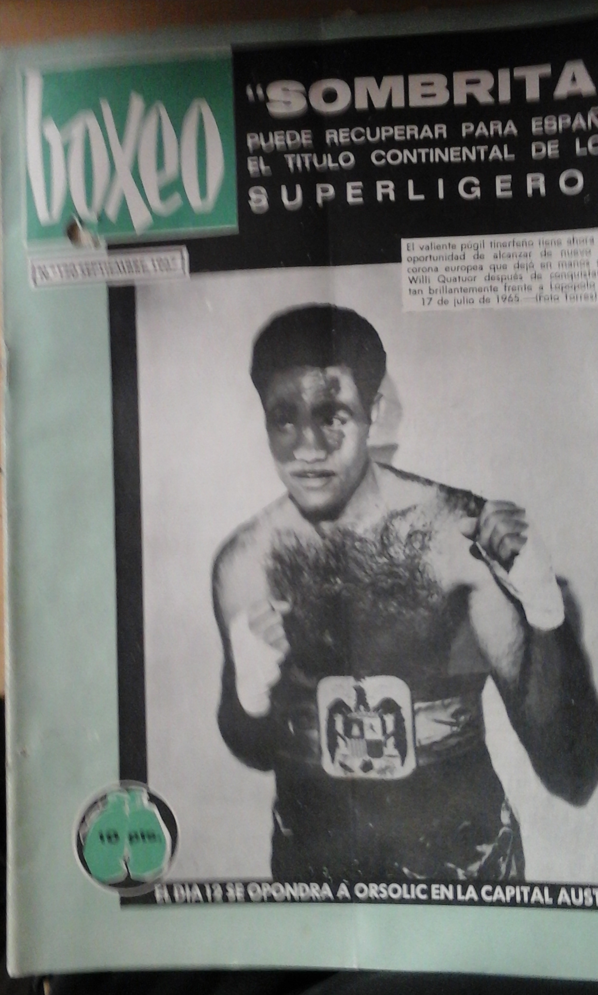 BOXEO. Revista de Boxeo nº 120, Septiembre, 1967) (Madrid, 1967) de ...