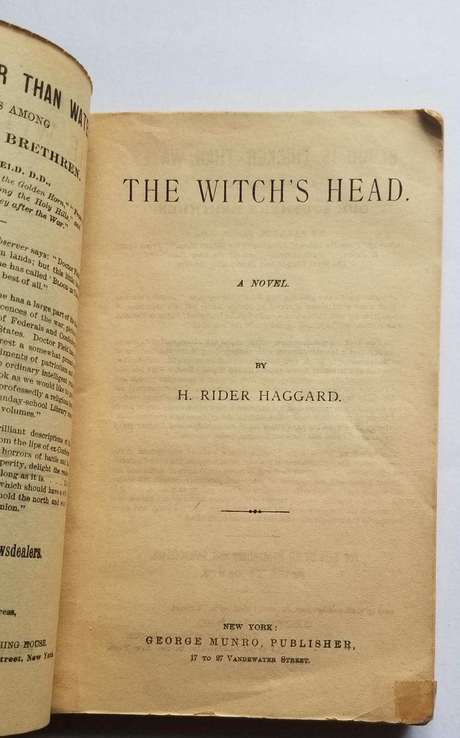 The Witch's Head - Seaside Library Pocket edition #432 by H. Rider ...