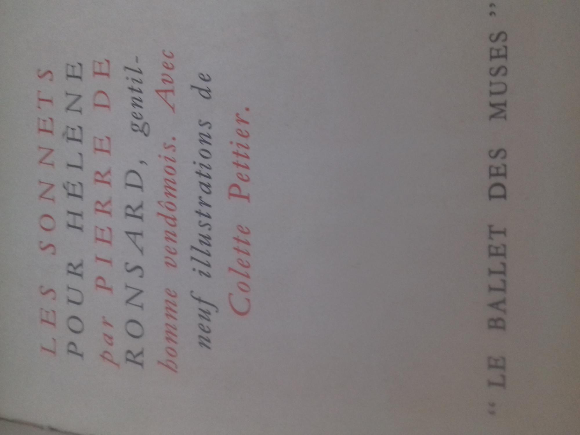 les sonnets pour hélène by pierre de ronsard: Bon Couverture souple ...