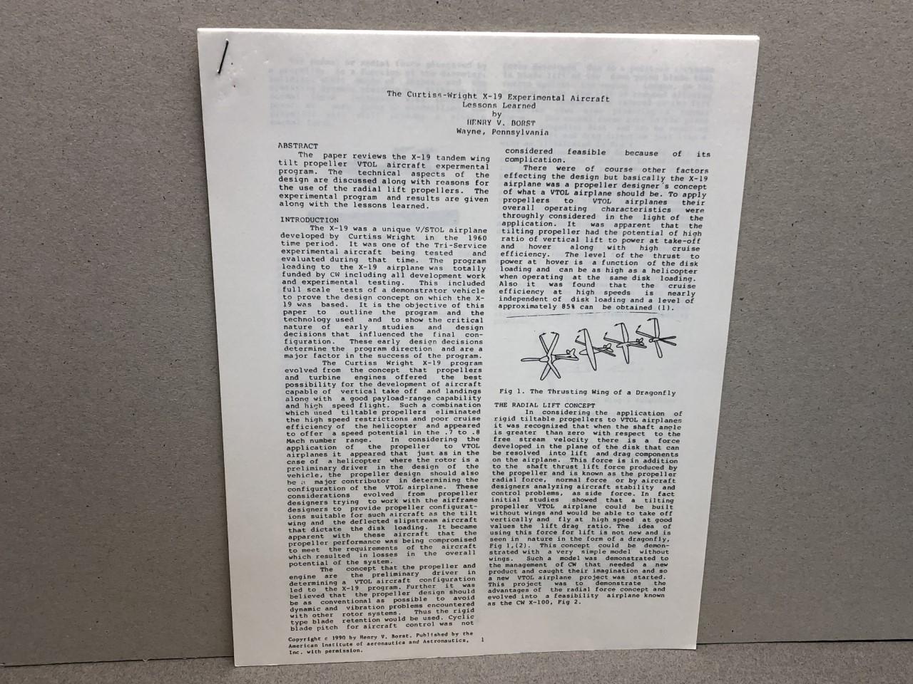 THE CURTISS - WRIGHT X-19 EXPERIMENTAL AIRCRAFT : Lessons Learned by ...