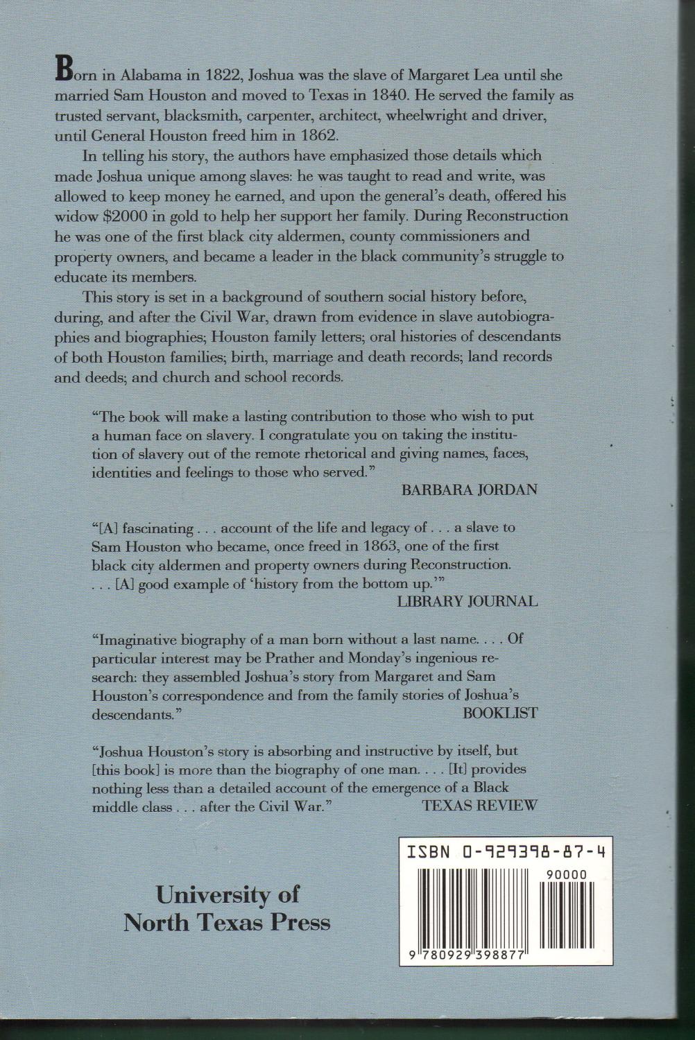 From Slave to Statesman: The Legacy of Joshua Houston, Servant to Sam ...