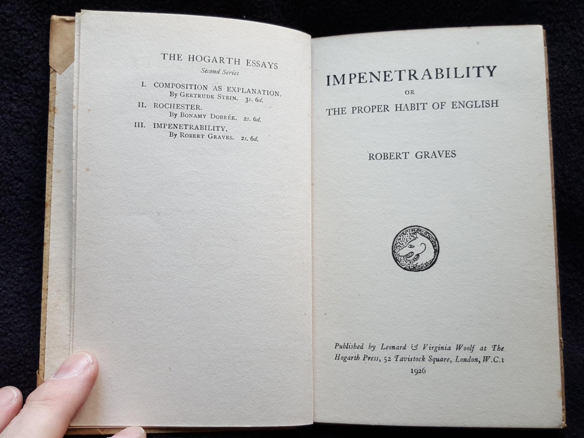 Impenetrability or the proper habit of English [ Cover titling ...