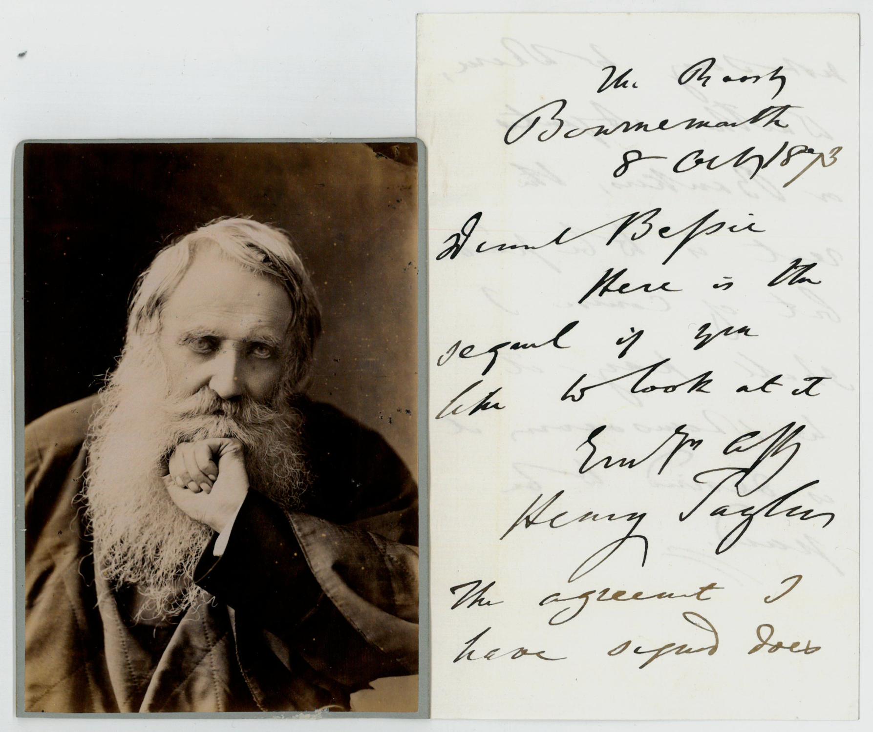 Autograph letter signed. von Taylor, Henry, English dramatist and poet ...
