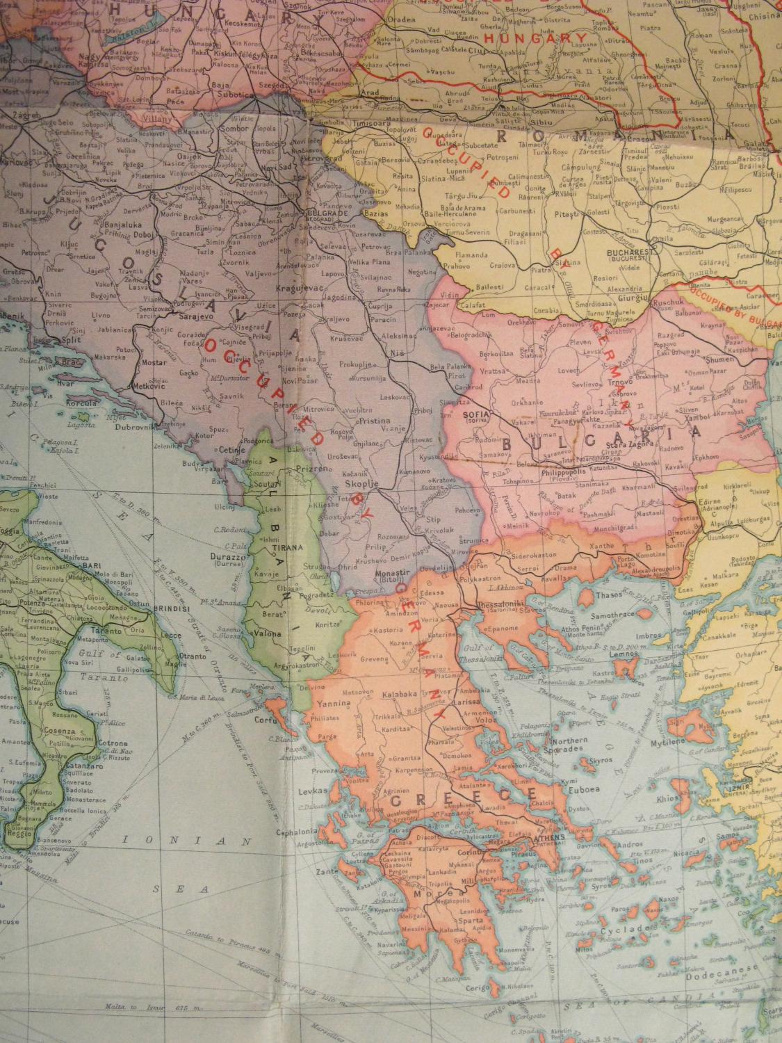 BARTHOLOMEW'S MAP OF EUROPE AND THE MEDITERRANEAN 1941 by various: Very ...