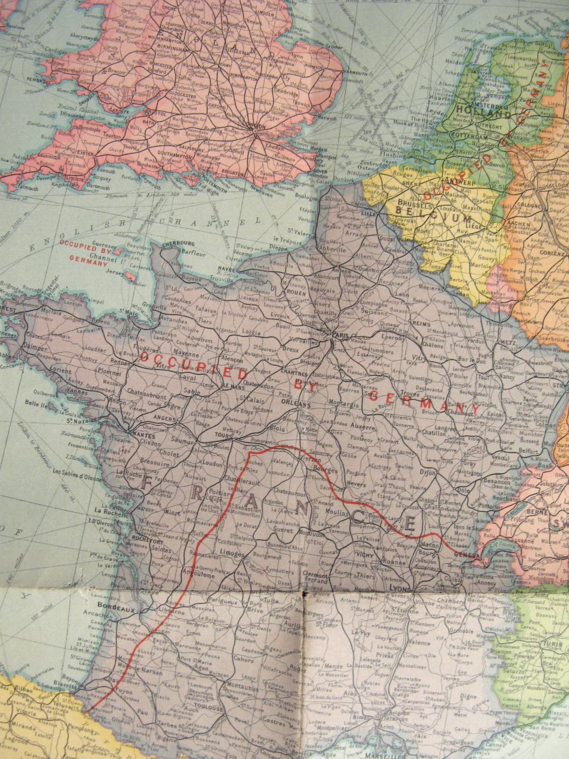 BARTHOLOMEW'S MAP OF EUROPE AND THE MEDITERRANEAN 1941 by various: Very ...