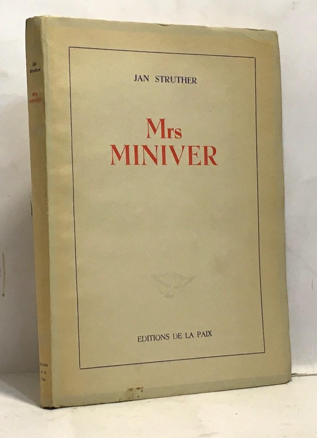 Mrs Miniver by Struther Jan: (1950) | crealivres Mrs Miniver by Struther Jan: (1950) | crealivres