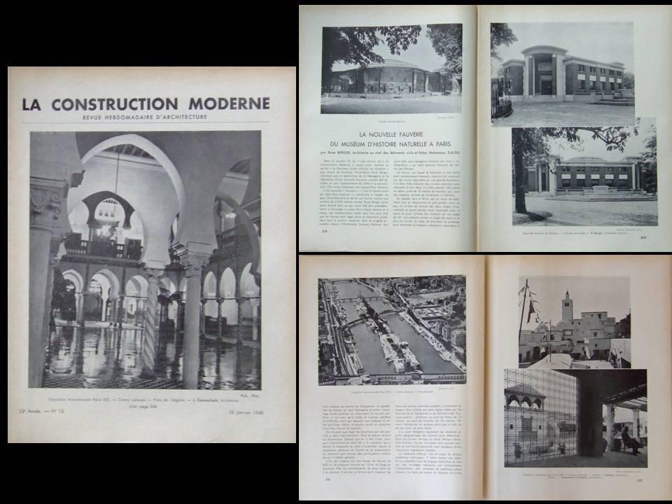 LA CONSTRUCTION MODERNE n°13 1938 FAUVERIE MUSEUM HISTOIRE NATURELLE ... LA CONSTRUCTION MODERNE n°13 1938 FAUVERIE MUSEUM HISTOIRE NATURELLE ...