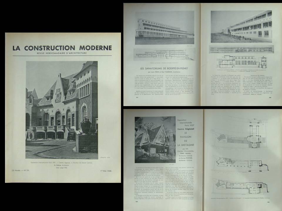 LA CONSTRUCTION MODERNE n°24 1938 PLEMET, SANATORIUM DE BODIFFE ... LA CONSTRUCTION MODERNE n°24 1938 PLEMET, SANATORIUM DE BODIFFE ...