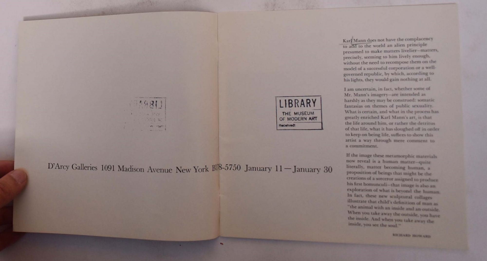 Karl Mann by Howard, Richard: Paperback (1968) | Mullen Books, ABAA