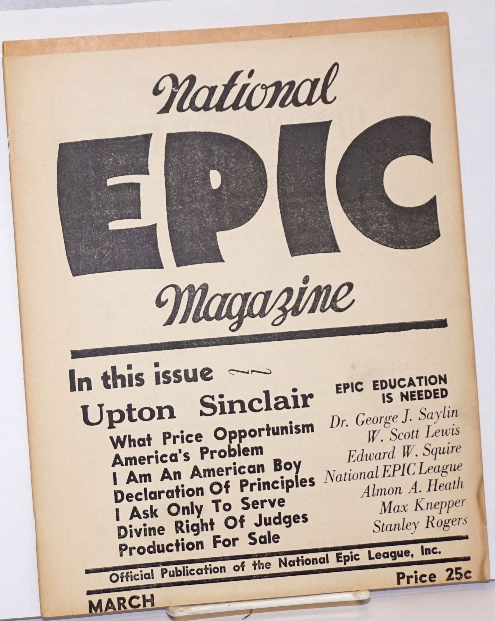 National Epic Magazine: Official Publication of the National Epic ...