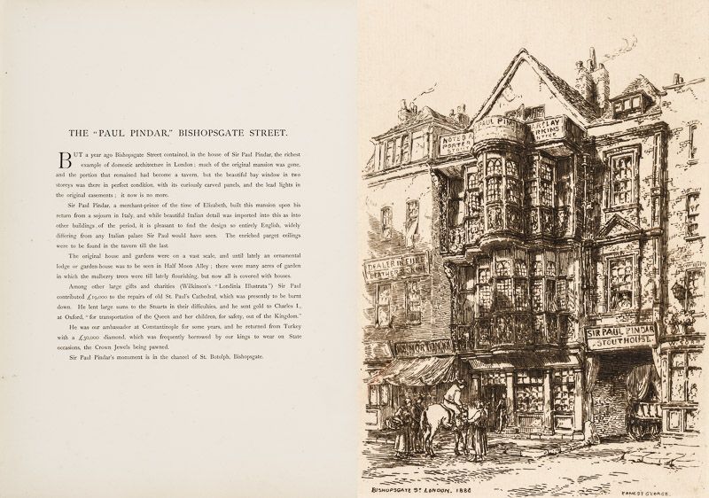 The "Paul Pindar" at Bishopsgate Street / Old London. par George, Sir ...