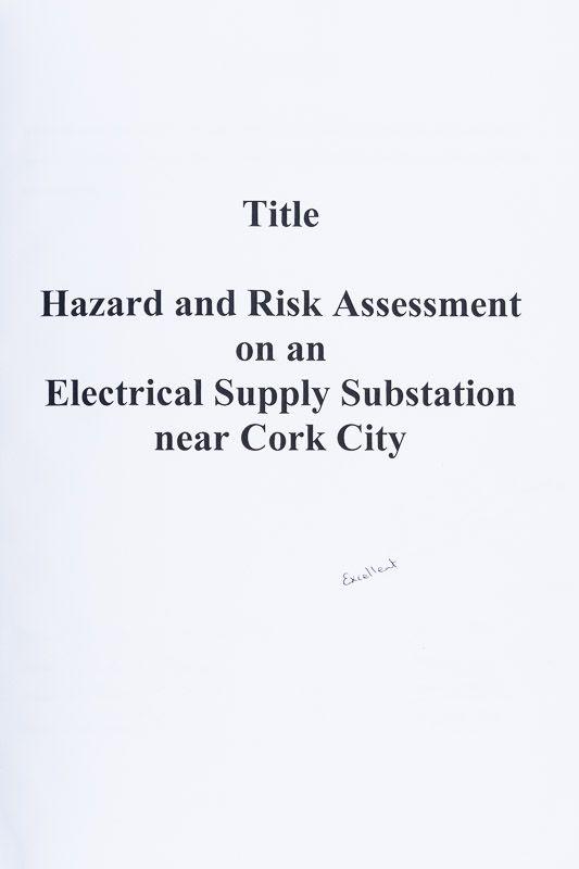 Hazard and Risk Assessment on an Electrical Supply Substation near Cork ...