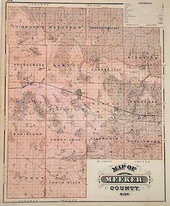 Map of Meeker County: (1874) | Art Source International Inc.