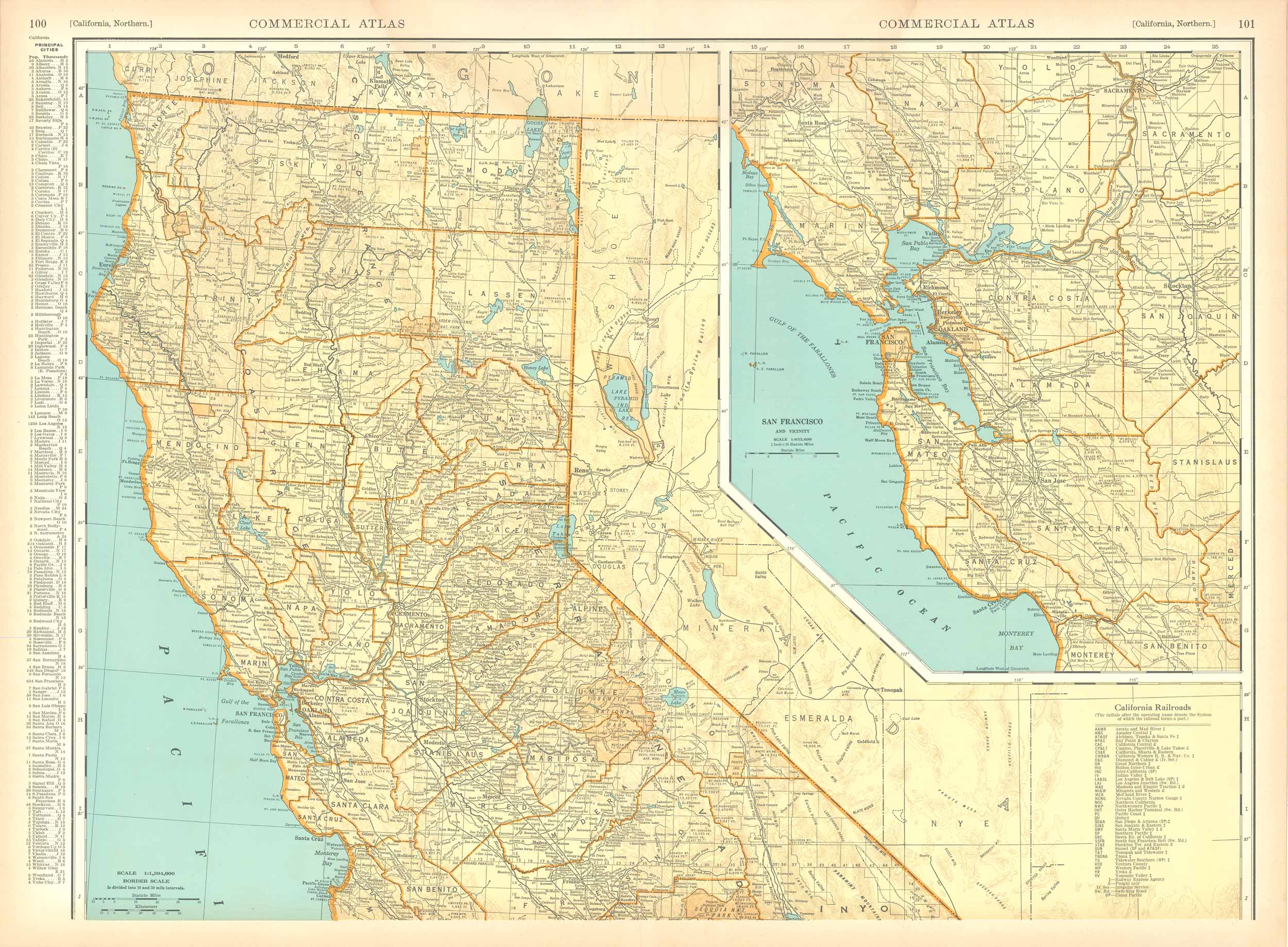 Rand McNally Standard Map of California, Northern by Rand McNally ...