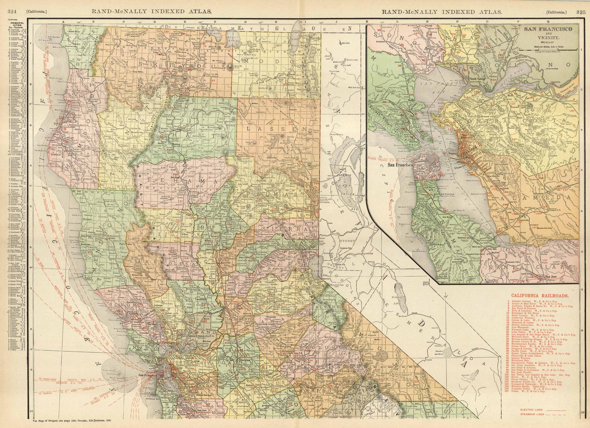 McNally's 1923 Map of Northern California by Rand McNally and Company ... McNally's 1923 Map of Northern California by Rand McNally and Company ...