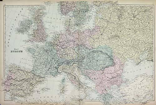 Map of Europe: (1884) | Art Source International Inc.