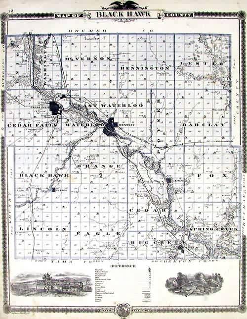 Map of Blackhawk County by A.T. Andreas: (1875) | Art Source ...