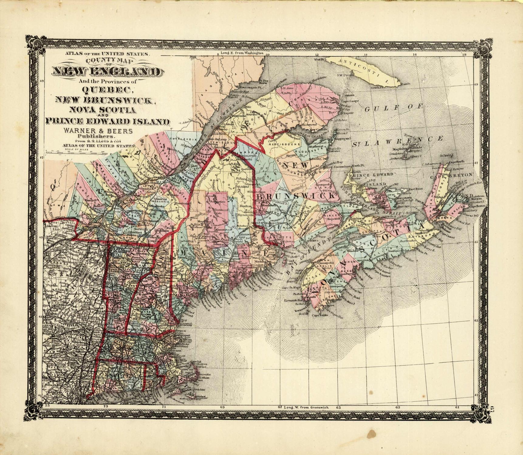 Map Of New England By County