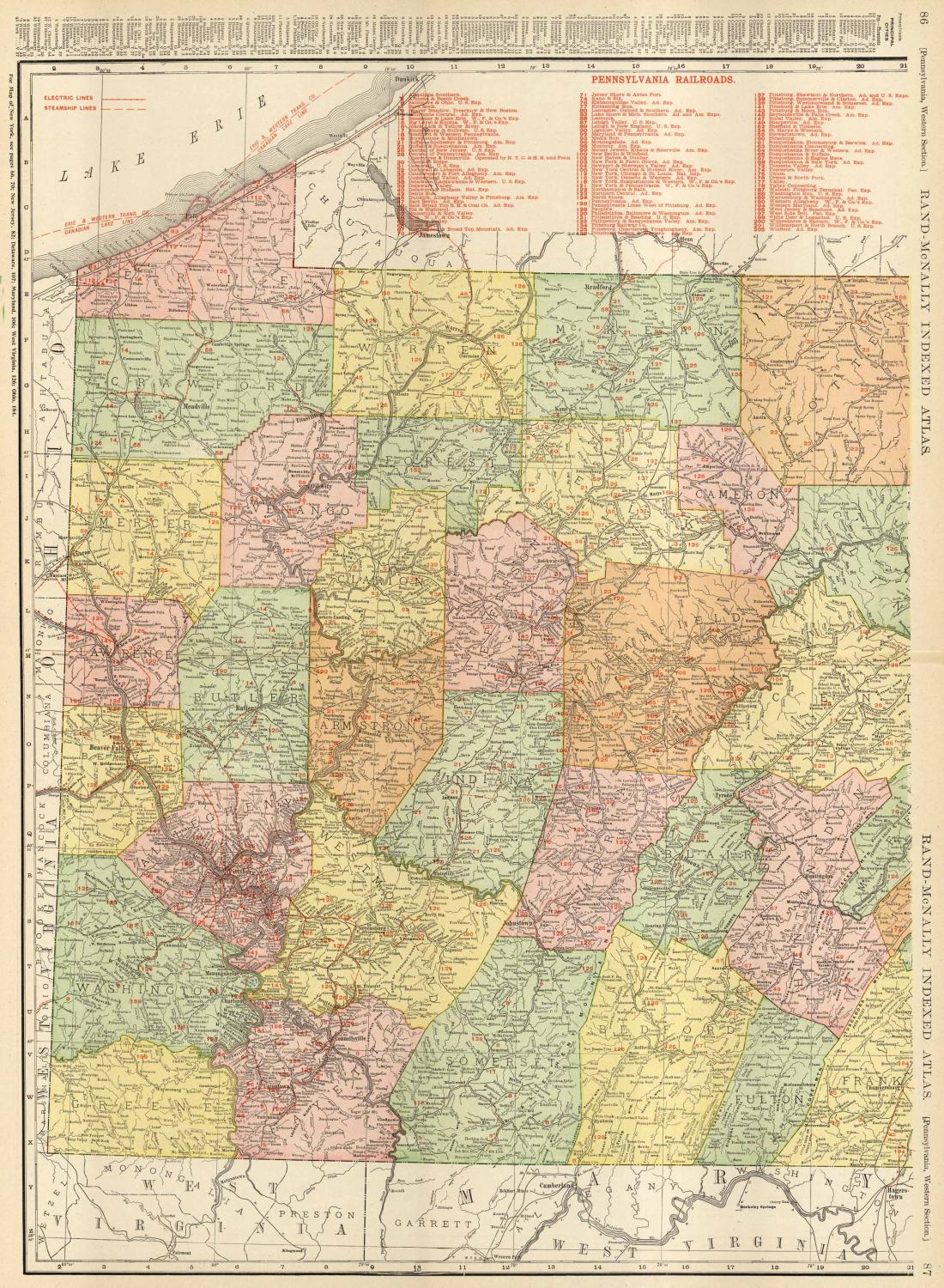 McNally's 1923 Map of Western Pennsylvania by Rand McNally and Company ... McNally's 1923 Map of Western Pennsylvania by Rand McNally and Company ...